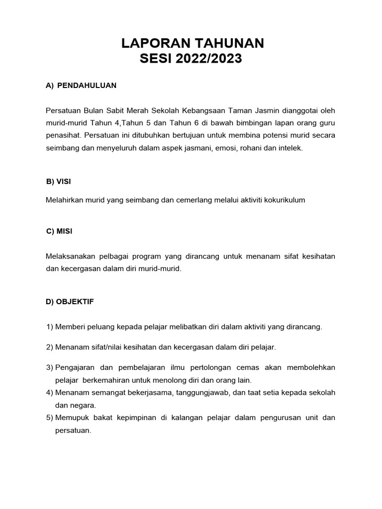 Format Laporan Tahunan BSMM | PDF