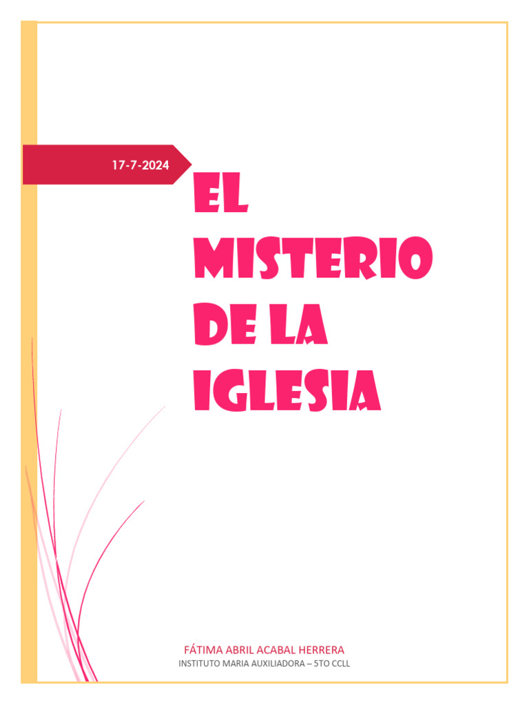 El Misterio de La Iglesia, Fátima Acabal | PDF | Cristo (título) | Iglesia Católica
