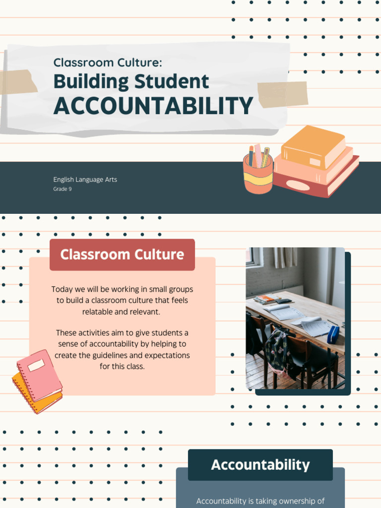 Student Accountability Education Presentation in Green Pink and Cream ...