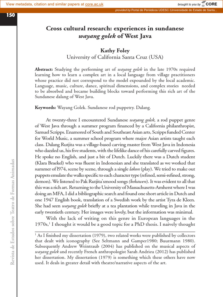 Wyang Golek Experience | PDF | Java | Performing Arts