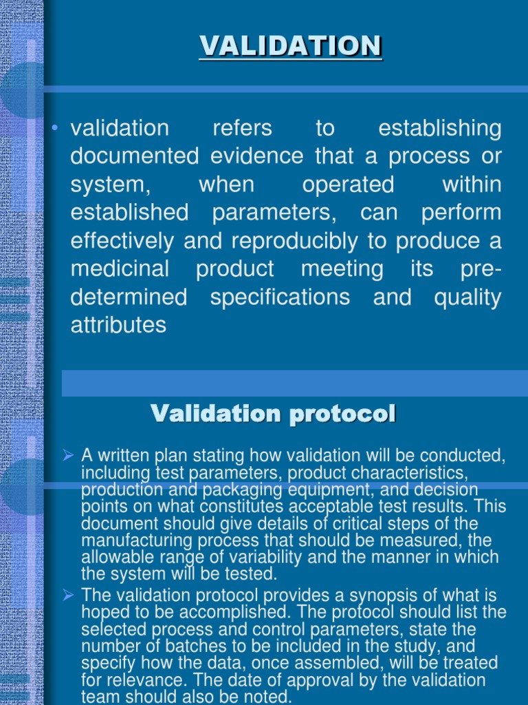 Validation and Validation Protocol | PDF | Verification And Validation | Industries
