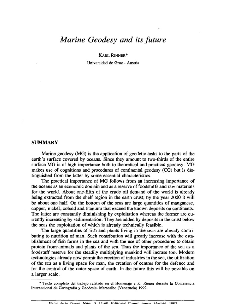 Marine Geodesy | PDF | Geodesy | Topography