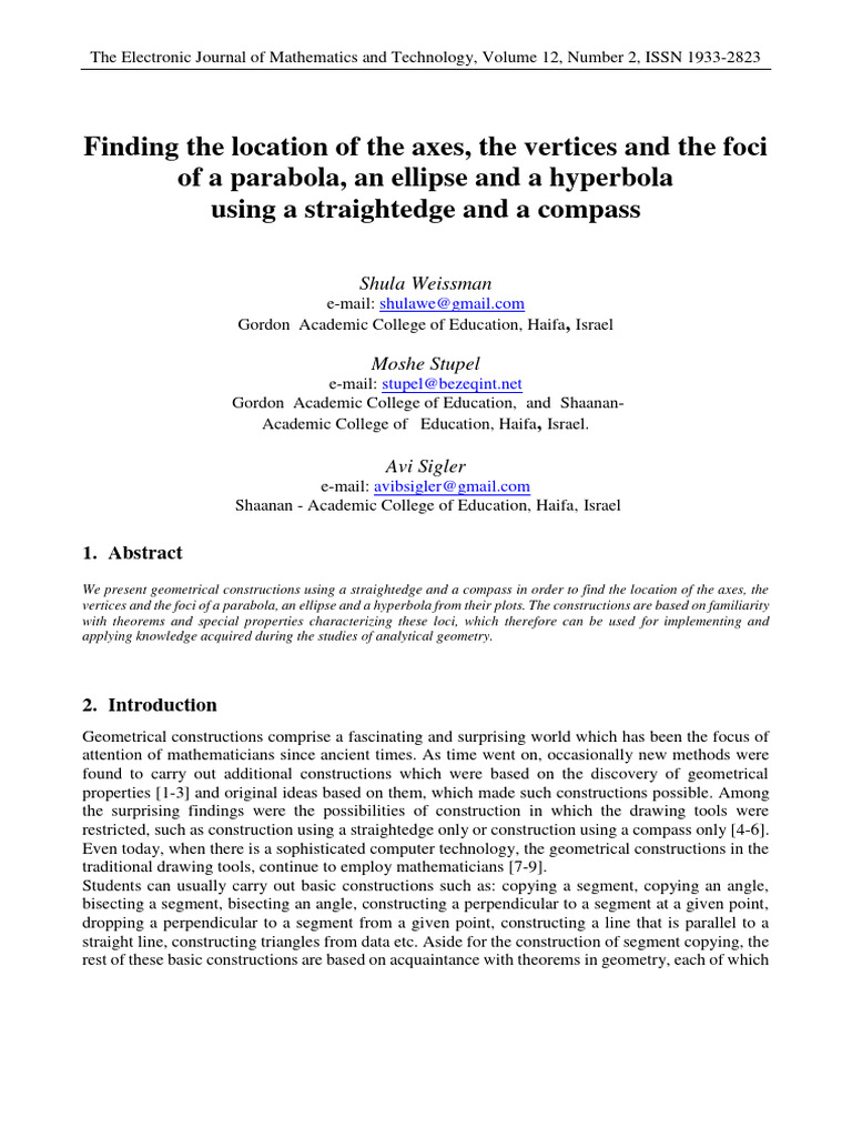 Finding The Location of The Axes, The Vertices and The Foci | PDF ...