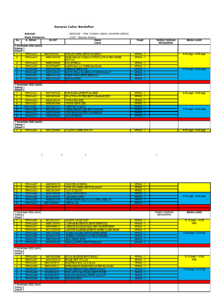 JADUAL | PDF | Malaysia | Onomastics