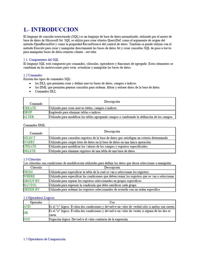 Basico SQL | PDF | SQL | Datos de computadora