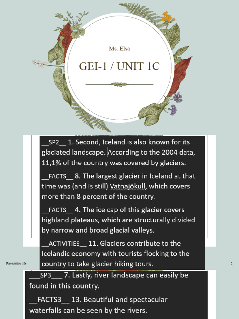 Gei-1 Unit 1C | PDF | Volcano | Glacier