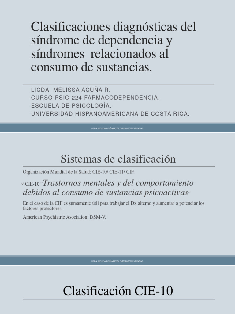 6-CLASIFICACIÓN | PDF | Despachador de drogas | La dependencia de sustancias