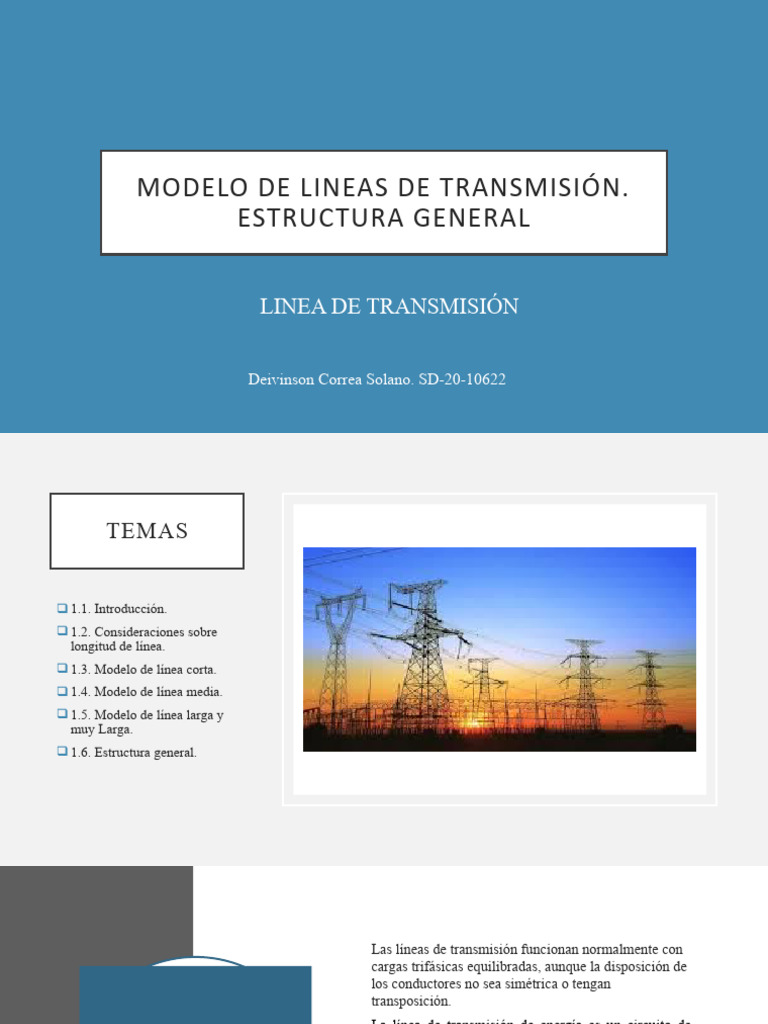 Modelo de Linea de Transmision | PDF | Impedancia eléctrica | Línea de ...