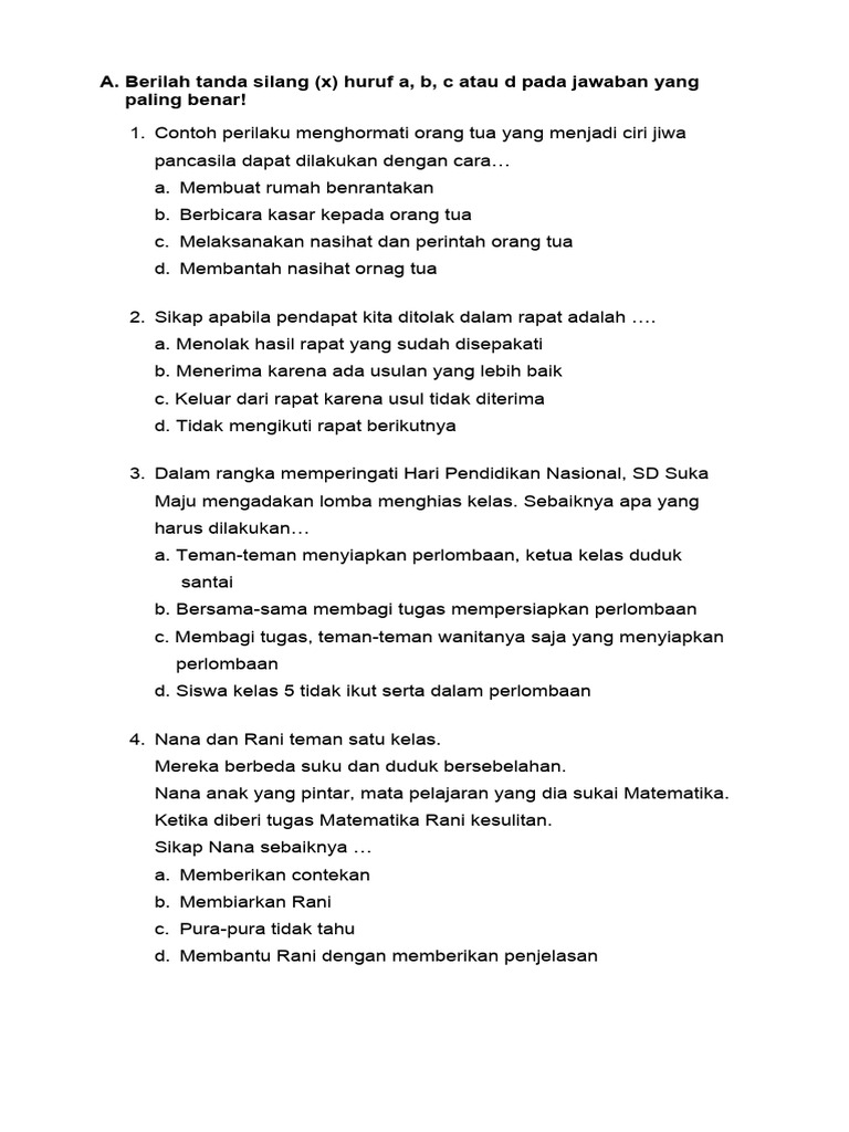 PKKN Dan Kunci Jawaban Kelas 5 | PDF