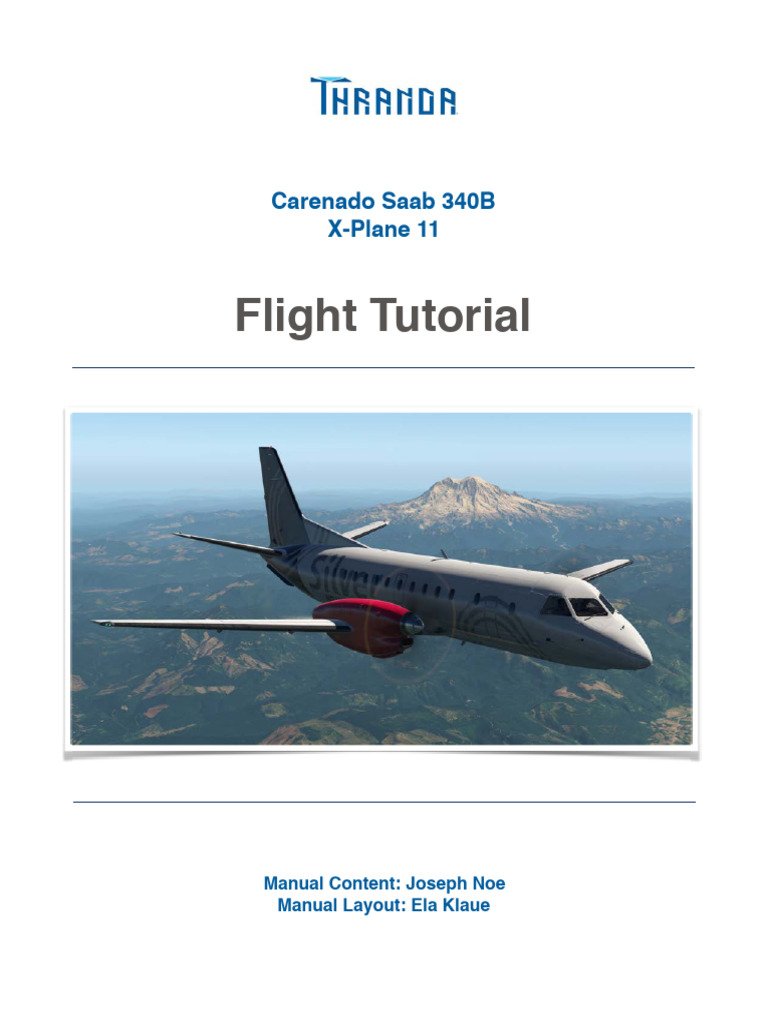 Carenado Saab 340B Flight Tutorial Guide | PDF | Takeoff | Transponder (Aeronautics)