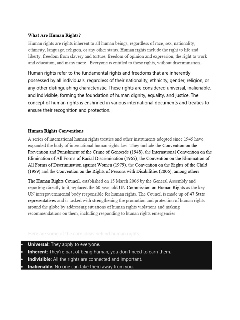 What Are Human Rights | PDF