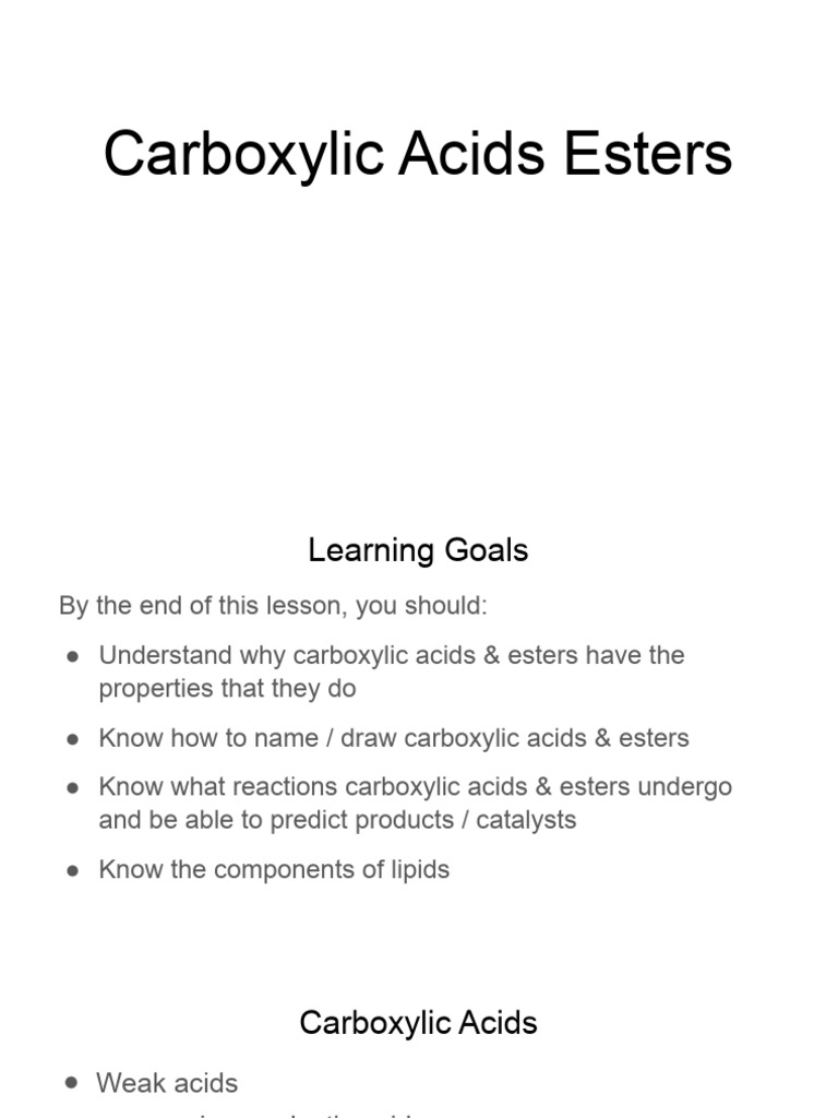 Carboxylic Acids Esters | PDF | Ester | Acid