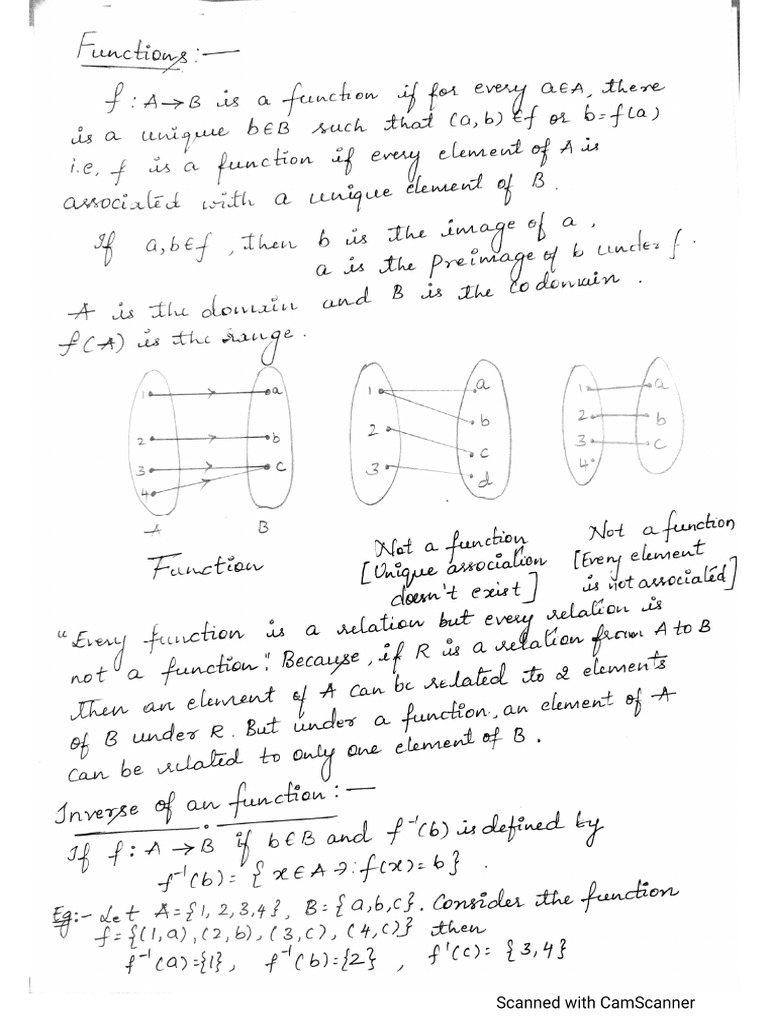 Functions Notes - DMS | PDF