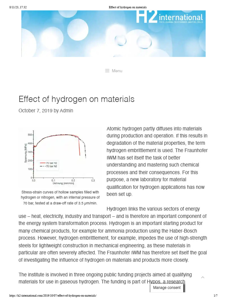 Hydrogen's Impact on Material Integrity | PDF | Hydrogen | Fuel Cell