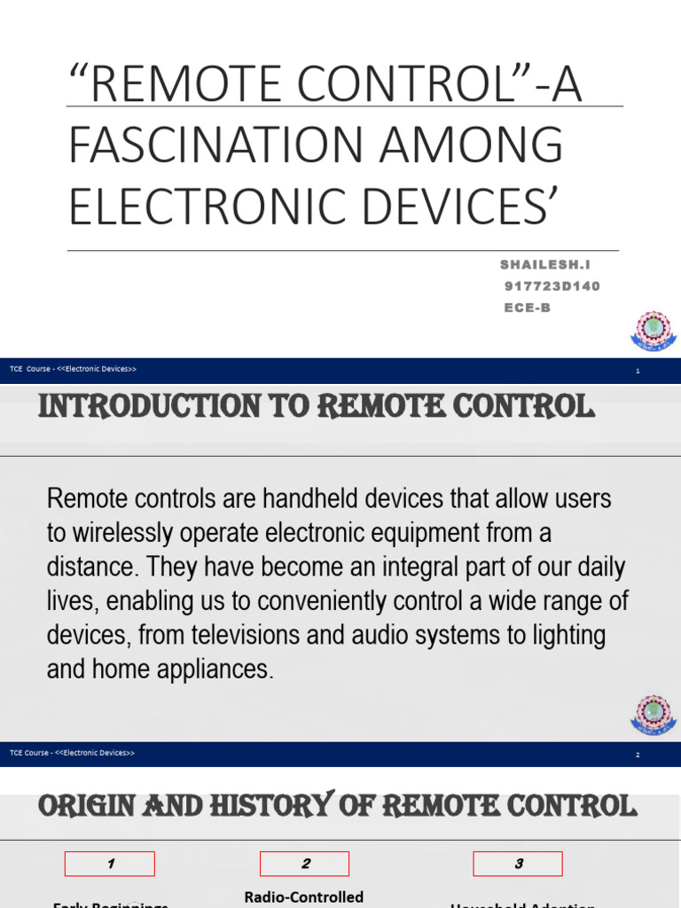 Ed Presentation SHAILESH (917723D140) | PDF | Remote Control | Radio