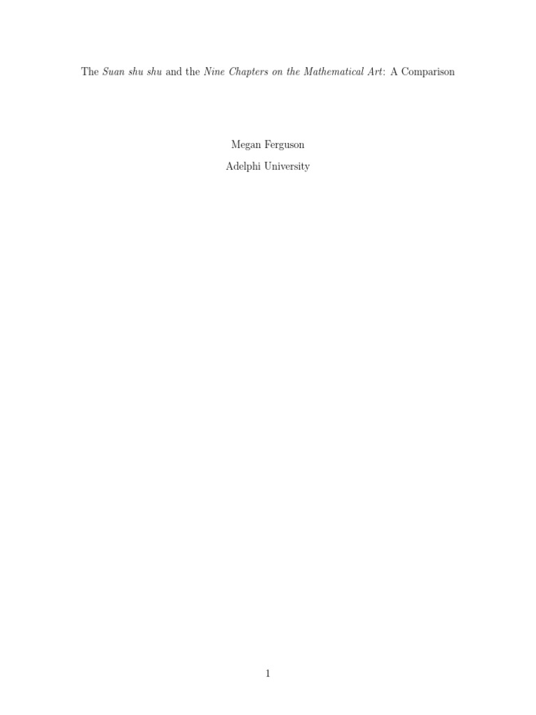 Influence of Suan Shu Shu on Nine Chapters | PDF | Matrix (Mathematics ...