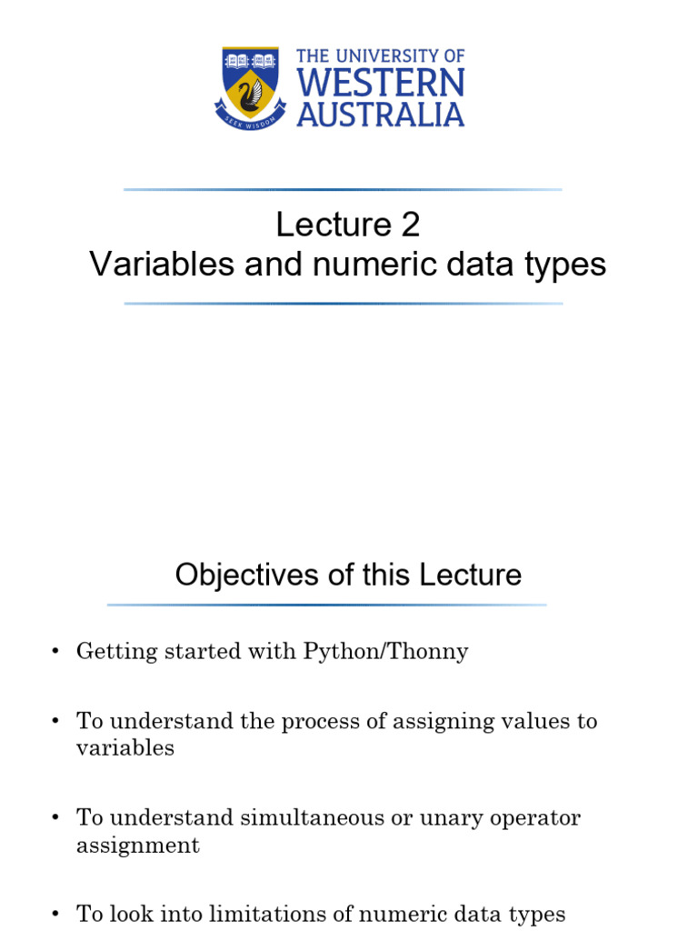 Lec 2 | PDF | Integer (Computer Science) | Data Type Lec 2 | PDF | Integer (Computer Science) | Data Type