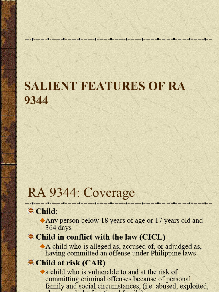 Juvenile Justice and Welfare Act of 2006 (Ra No. 9344) | PDF | Crimes ...