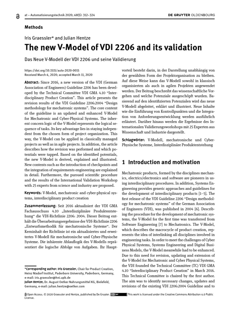 New V-Model in VDI 2206 Validation | PDF | System | Systems Engineering