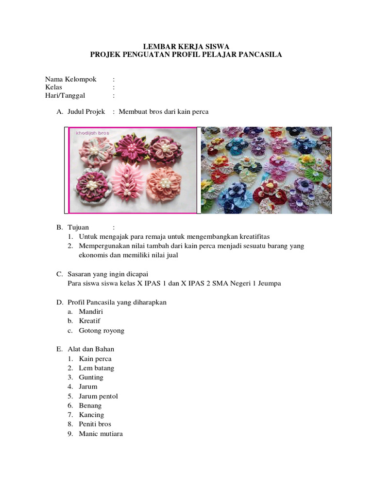 LKPD P5 Bros Kain Perca | PDF | Griya & Taman | Seni