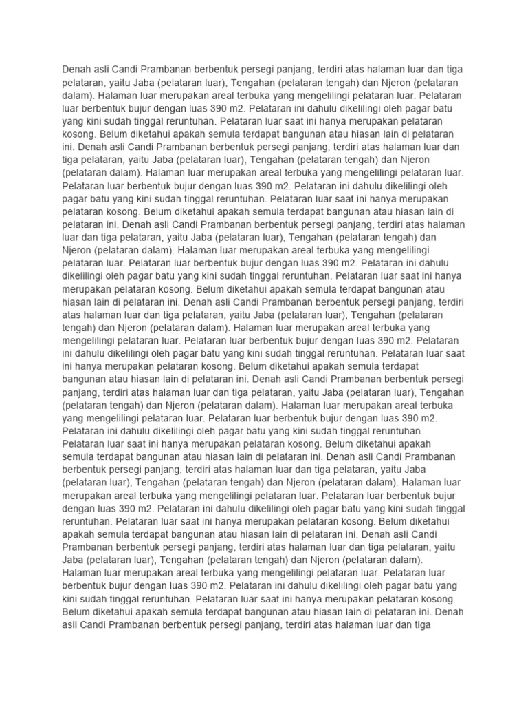 Denah Candi Prambanan Yang Meliuk Liuk Santai | PDF