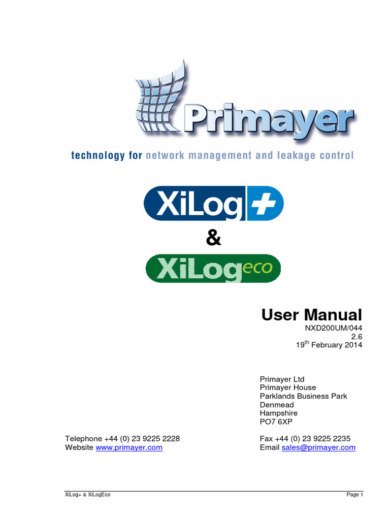 XiLog+ & XiLogEco User Manual (English) - NXD-200-UM-2.6-044 | PDF ...