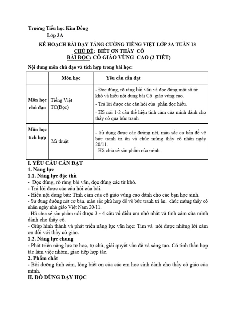 KHBD TCTV + Liên Môn L P 3 | PDF