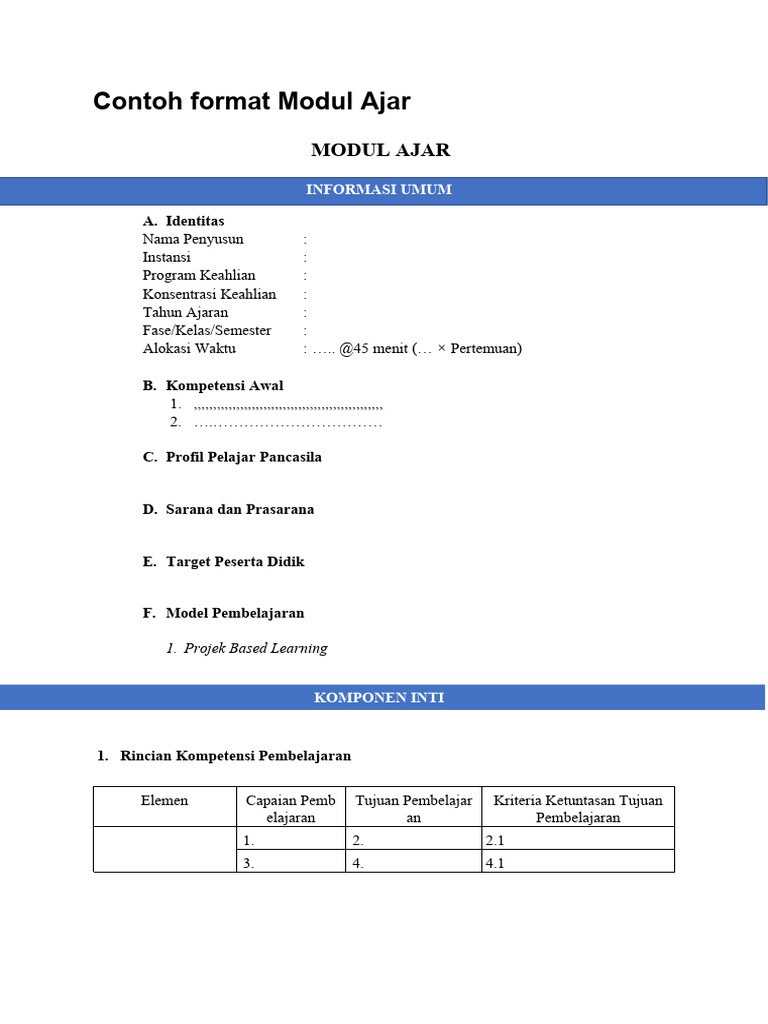 Draft Modul Ajar | PDF