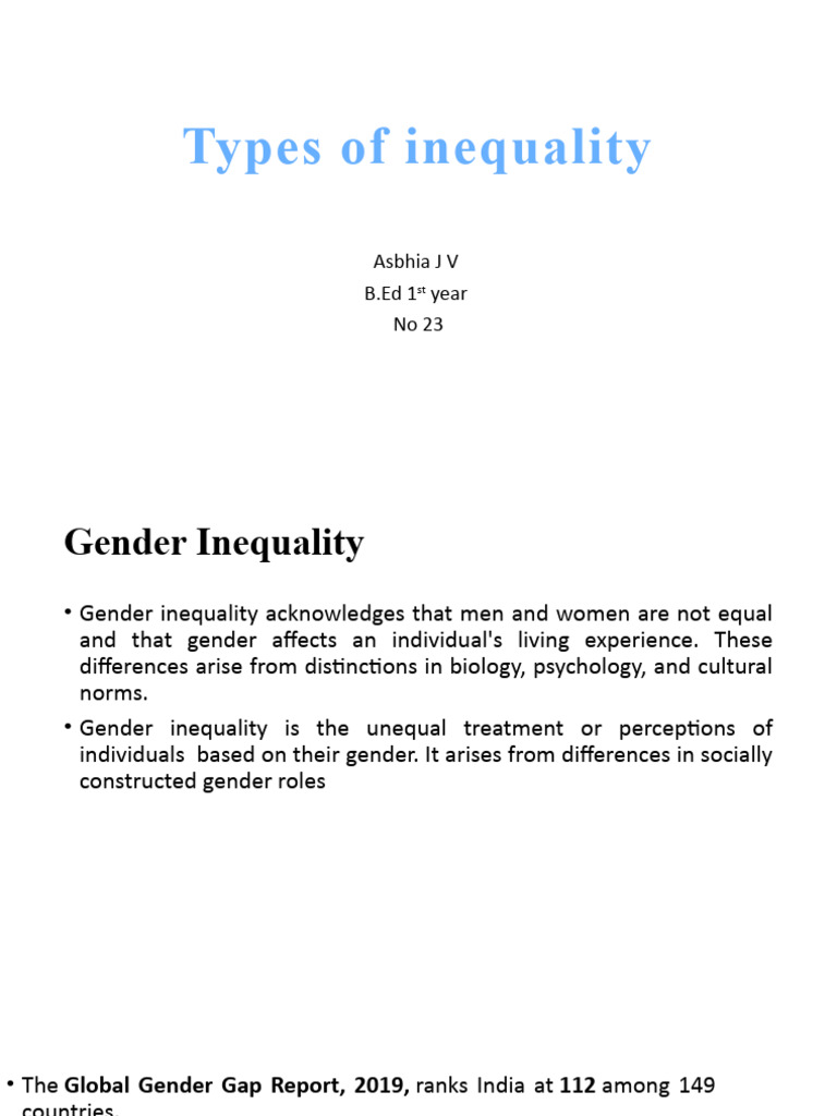 Types of Inequality | PDF | Economic Inequality | Discrimination & Race ...
