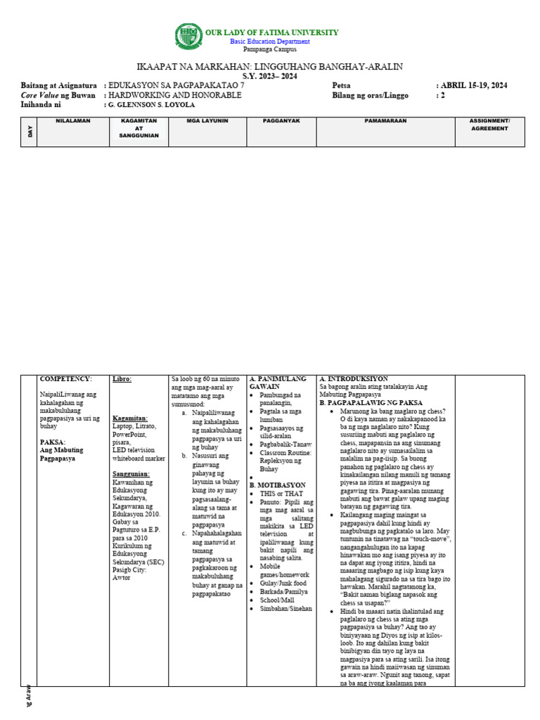 Esp7 WLP#32 Sy23-24 | PDF