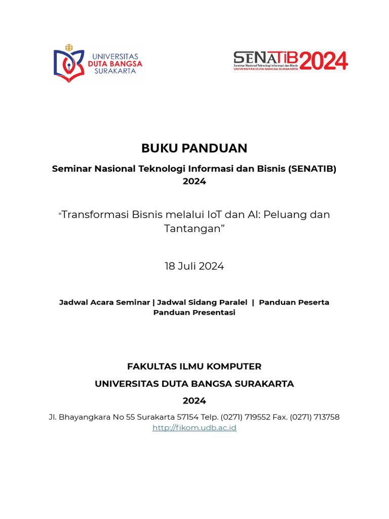 BUKU PANDUAN Prosiding Senatib | PDF