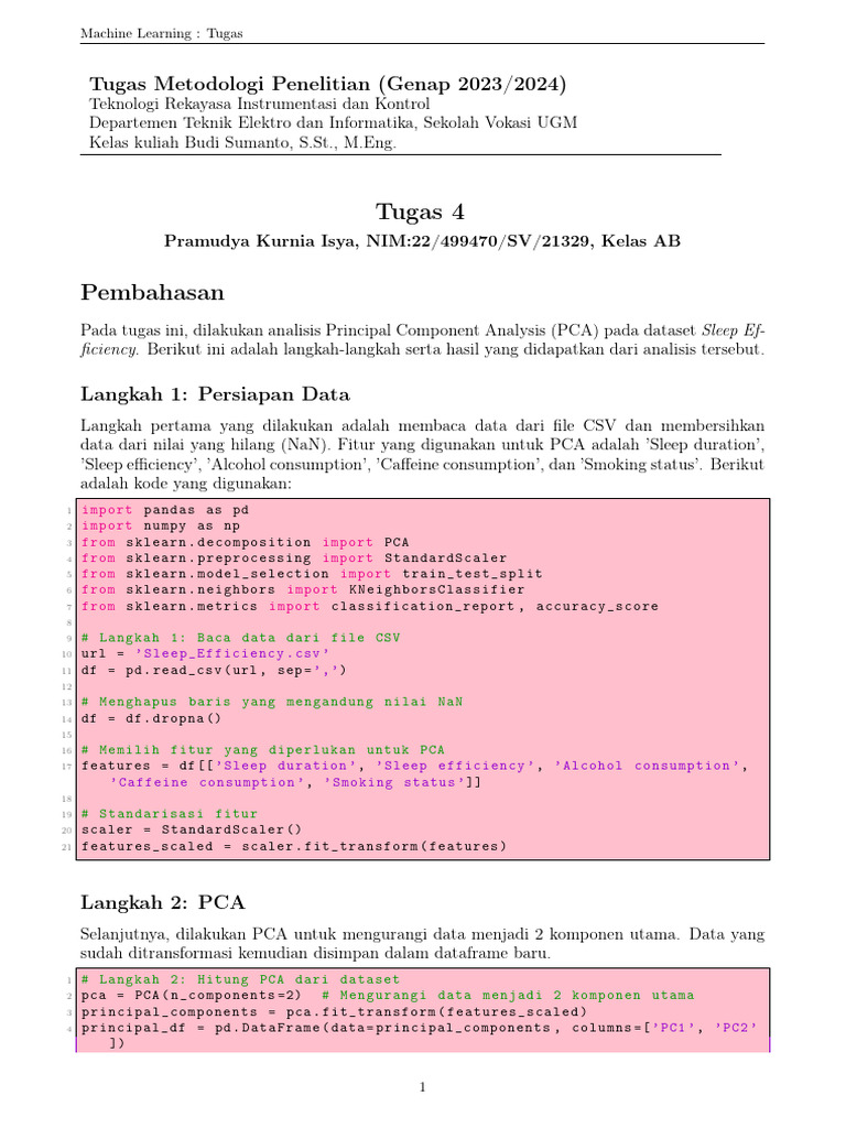 Pramudya Kurnia Isya 499470 Machine Learning Tugas4 | PDF | Metode & Bahan Ajar | Teknologi ...