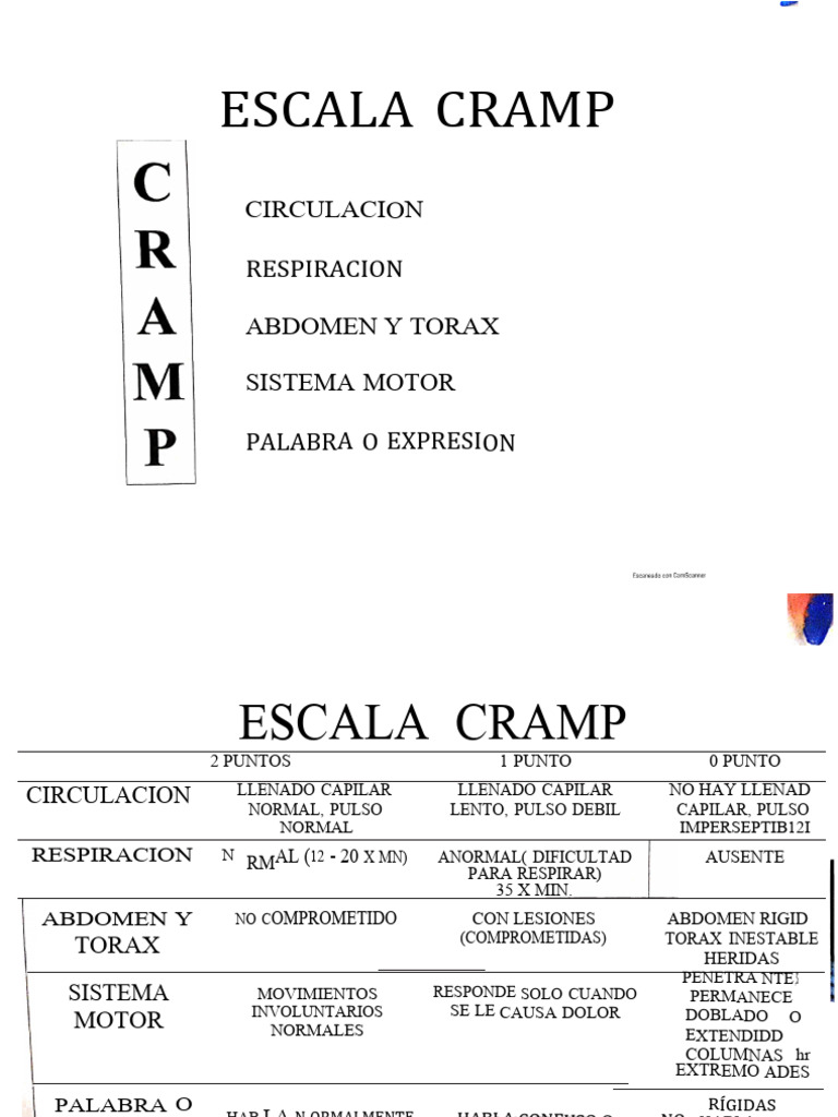 Escala CRAMP para Triage de Víctimas | PDF | Corazón | Anatomía