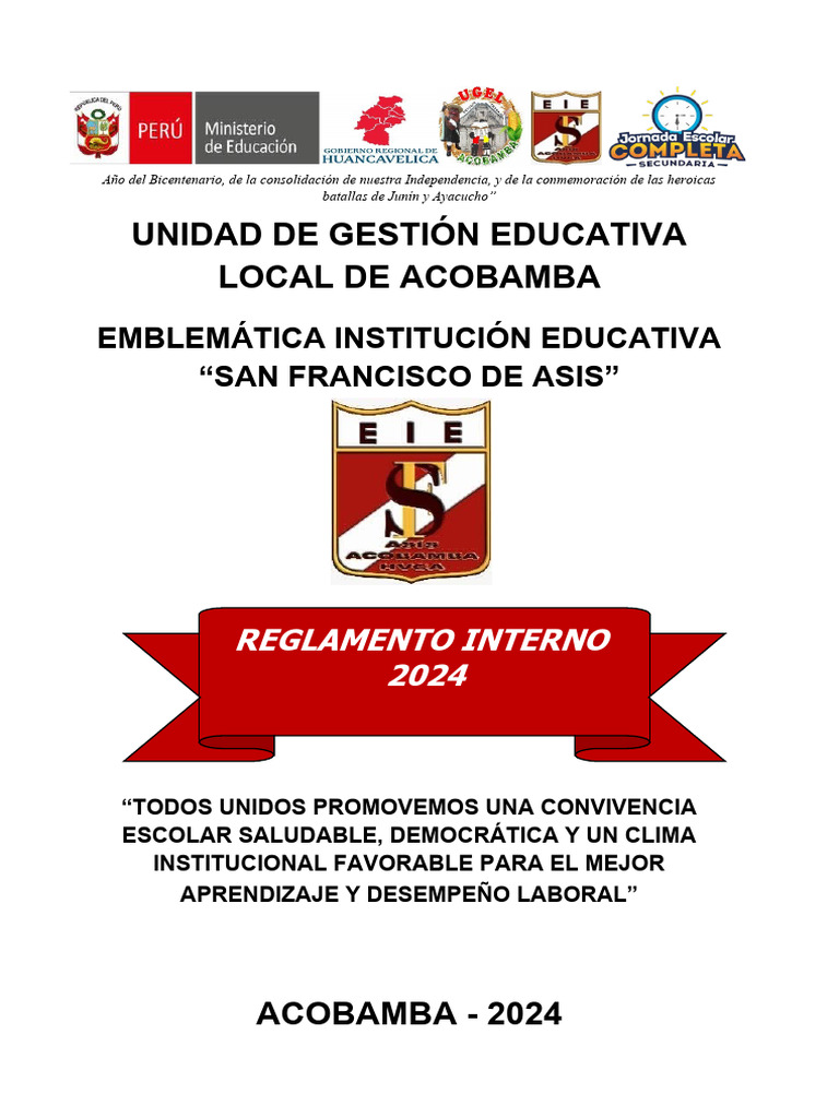 Reglamento Interno-Sfa-2024 | PDF | Escuelas | Enseñando