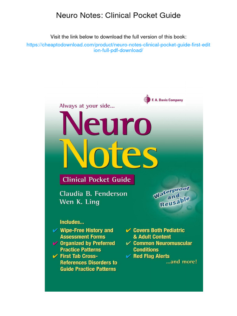 Neuro Notes: Clinical Pocket Guide. ISBN 080361747X, 978-0803617476 ...