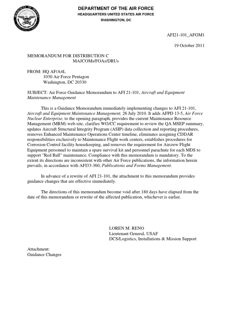 Afi21 101 | PDF | United States Air Force | Air National Guard