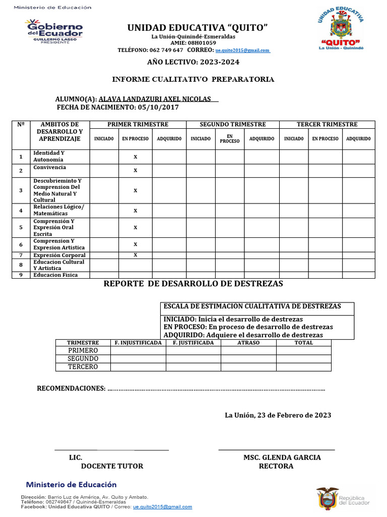 Boletas - Informe Cualitativo 2023 2024 Modelo Preparatoria e Inicial ... Boletas - Informe Cualitativo 2023 2024 Modelo Preparatoria e Inicial ...