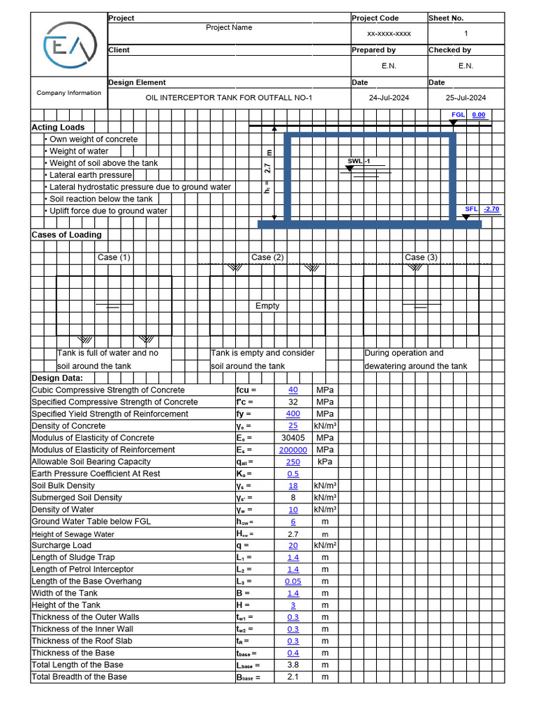 EA - Analysis of Water Tank | PDF | Pascal (Unit) | Mechanics