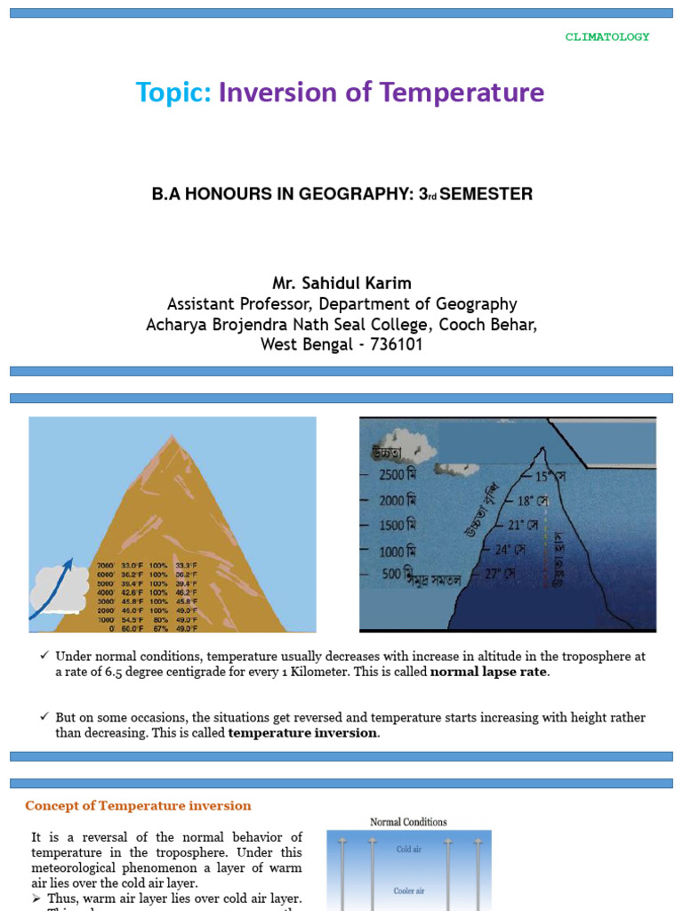 Temperature-inversion-BA-HONOURS | Download Free PDF | Atmosphere Of ...