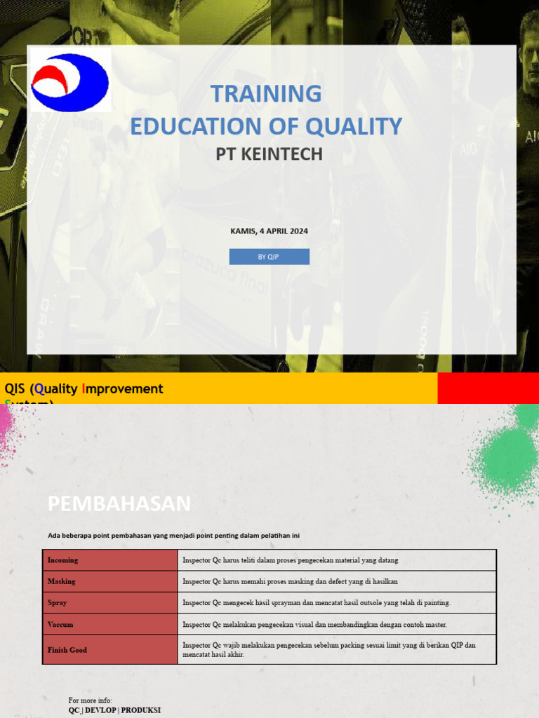 MATERI TRAINING QC 6 April 2024 | PDF