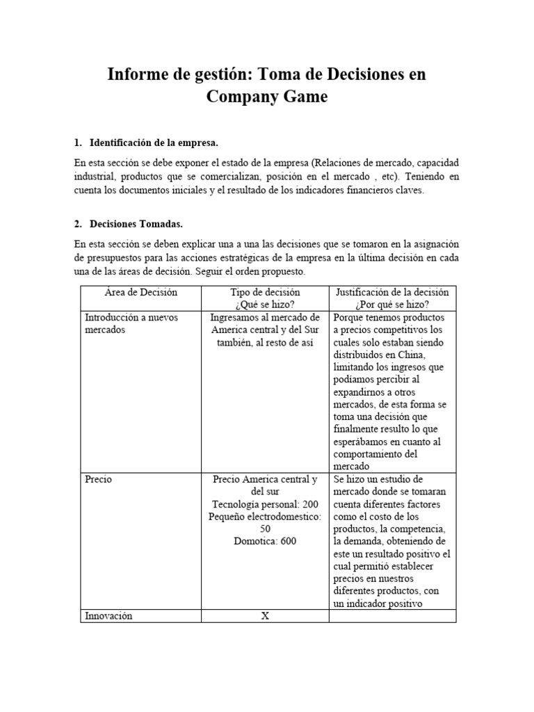 Informe de Gestión | PDF | Business | Mercado (economía)