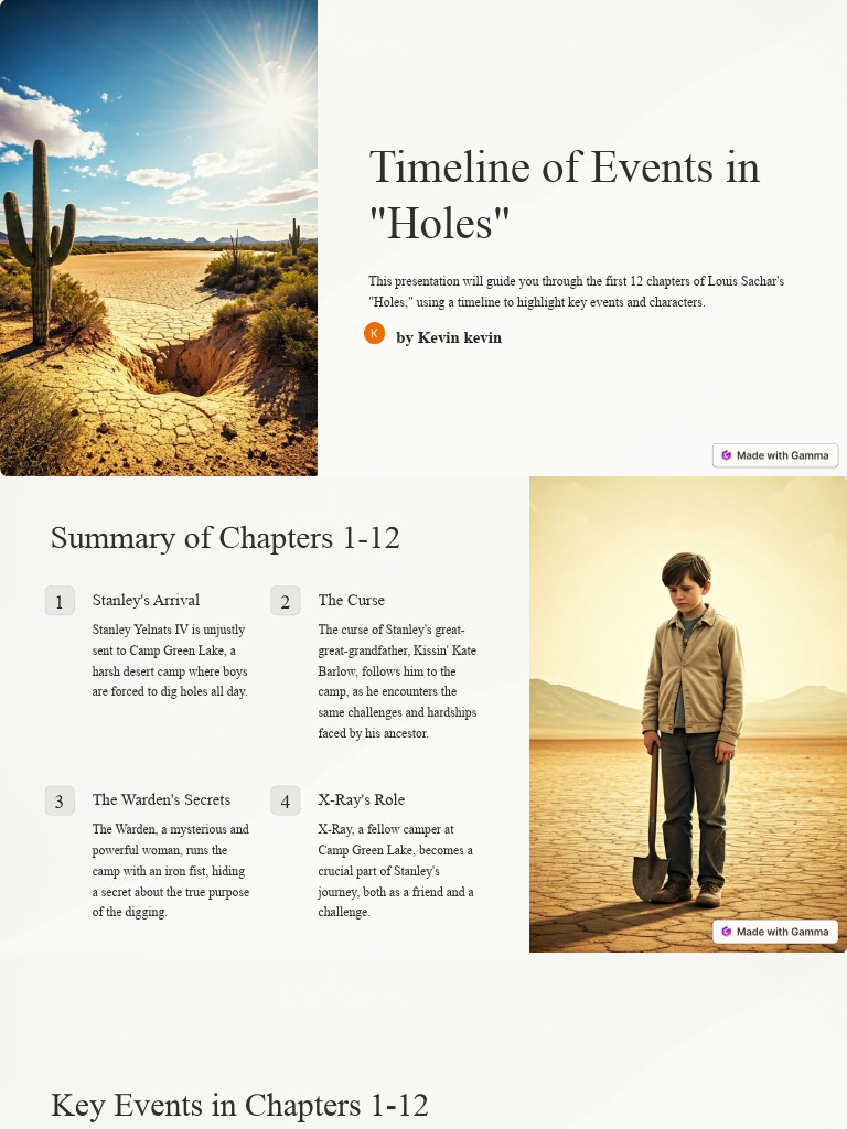 Timeline of Events in Holes | PDF