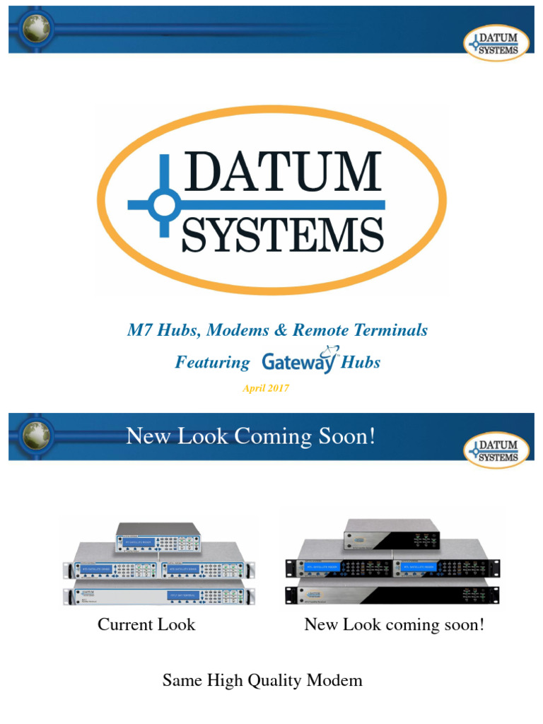 Datum Gateway Short Presentation - Jan2018 - 0.0 | PDF | Modulation | Modem