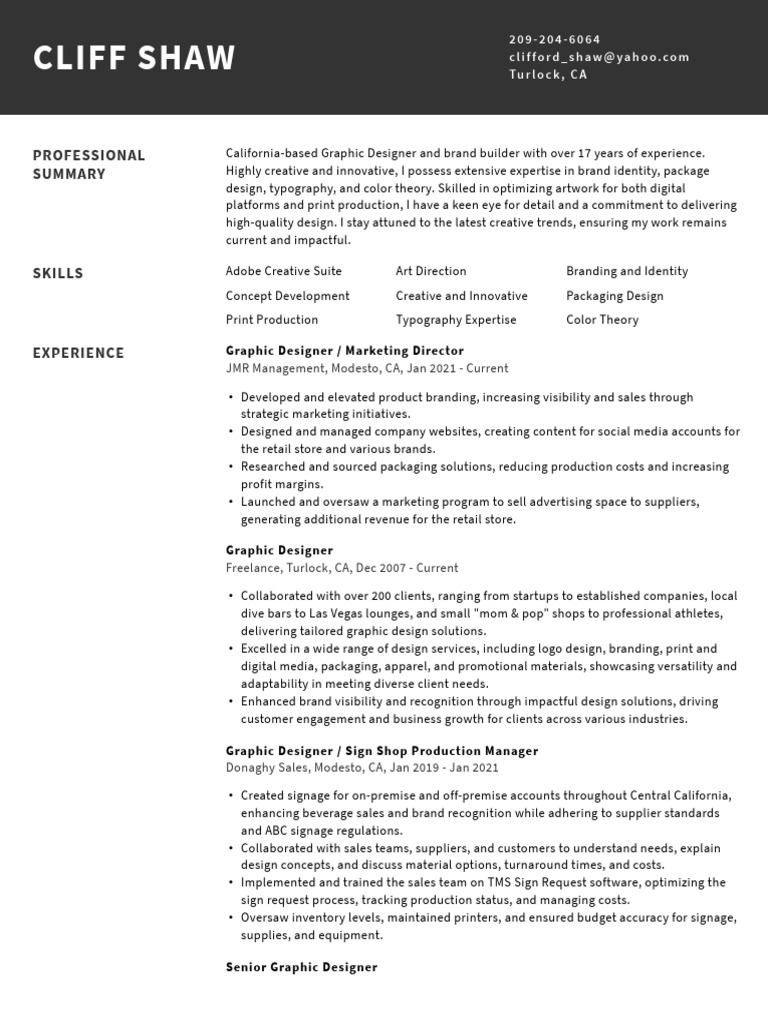 Cliff Shaw Resume | PDF | Brand | Retail