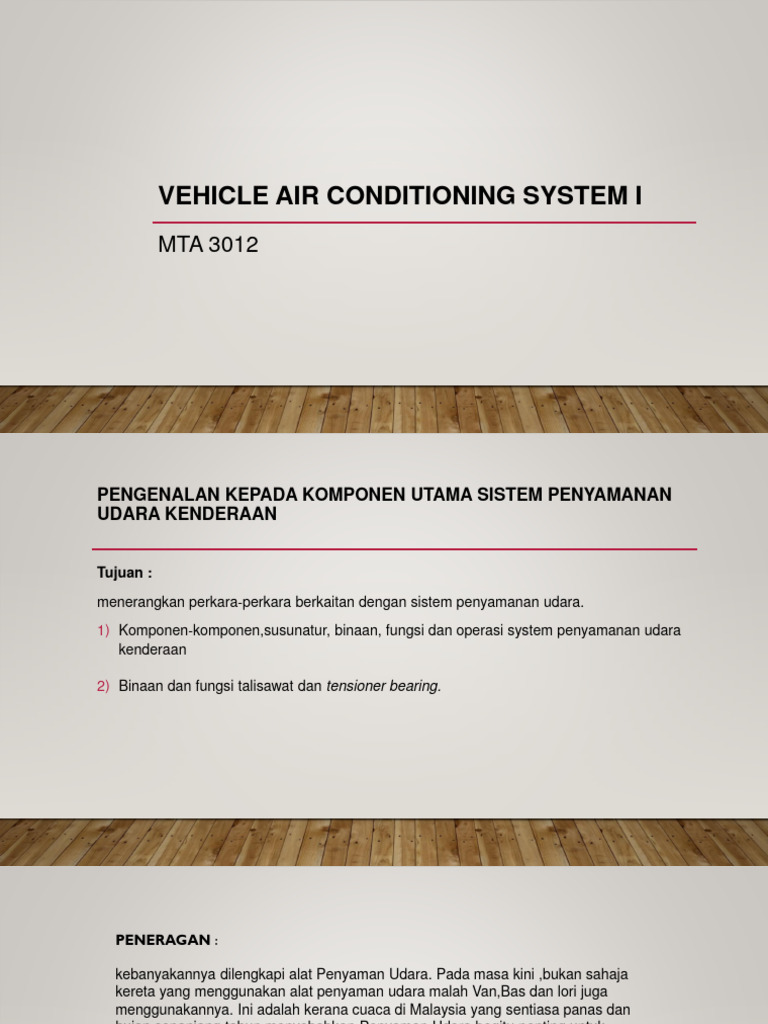 Vehicle Air Conditioning System I P | PDF