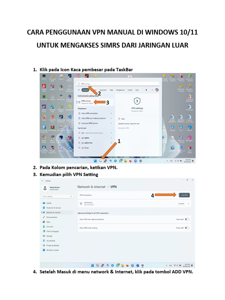 Panduan VPN Manual untuk SIMRS Windows | PDF