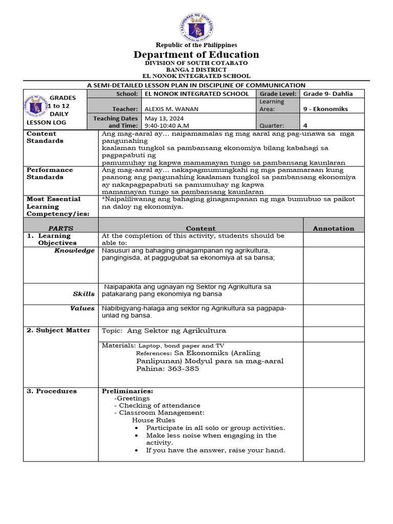 Cot Q3 2024 Ap9 | PDF