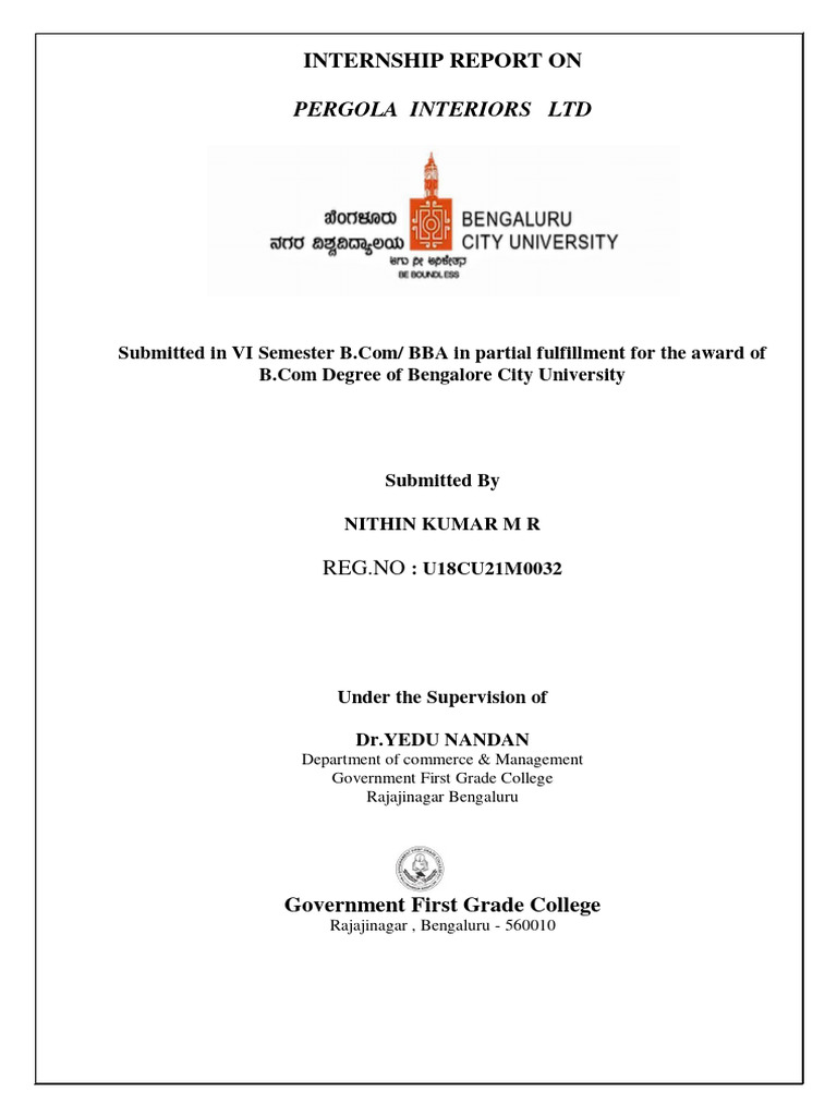 INTERNSHIP REPORT | PDF | Interior Design