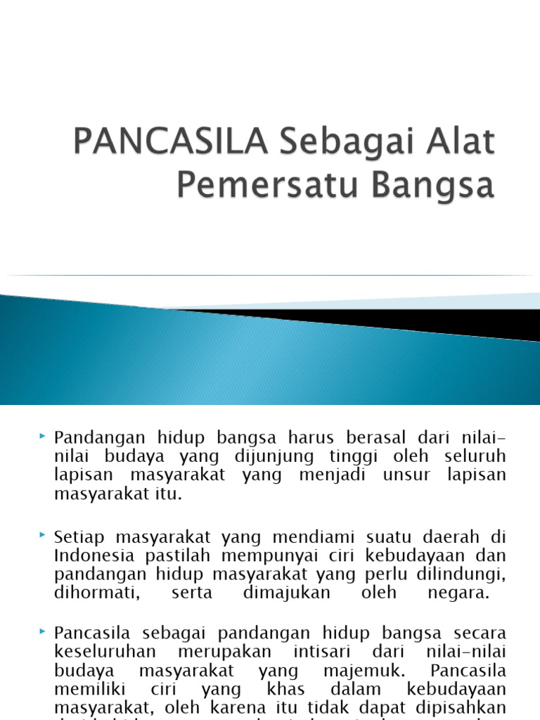PANCASILA Sebagai Alat Pemersatu Bangsa | PDF