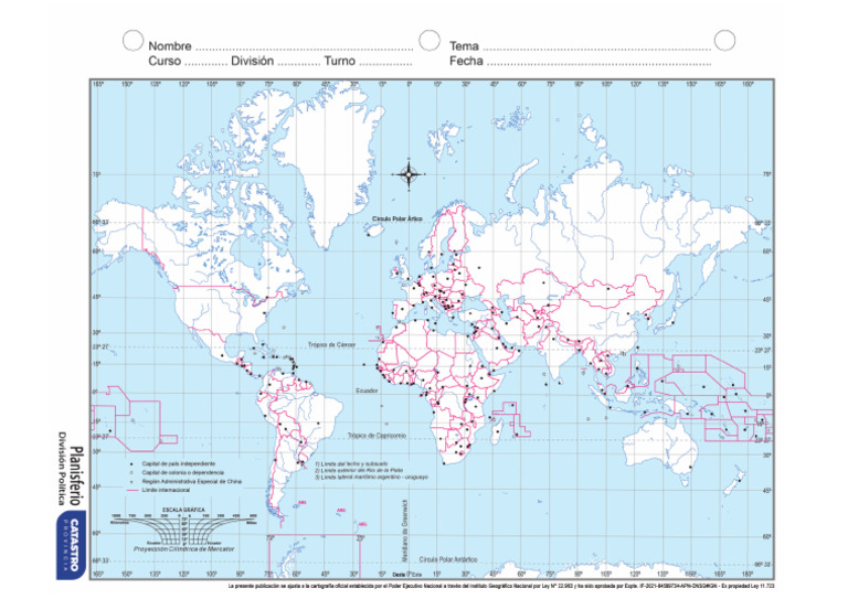 Mapa Planisferio Político. | PDF